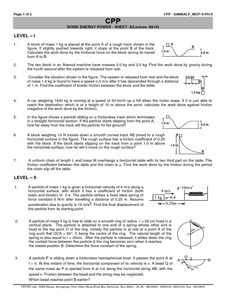 Sankalp Phase II Wep 9&10 | PDF | Force | Friction