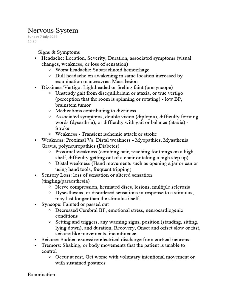 Nervous System | PDF | Anatomical Terms Of Motion | Neurology