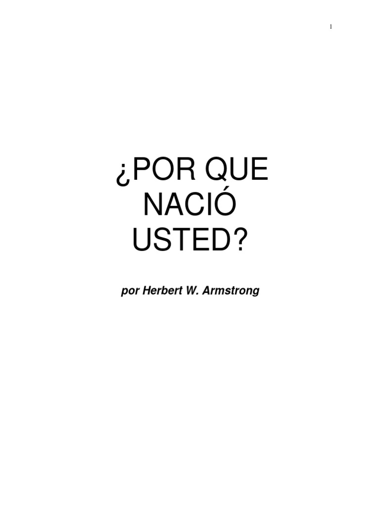 Por Que Nacio Usted HWA | PDF | Tetragrammaton | Cristo (título)