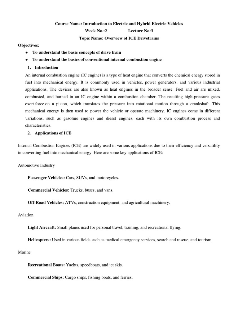 Week 2 Lecture 3 | PDF | Axle | Engines