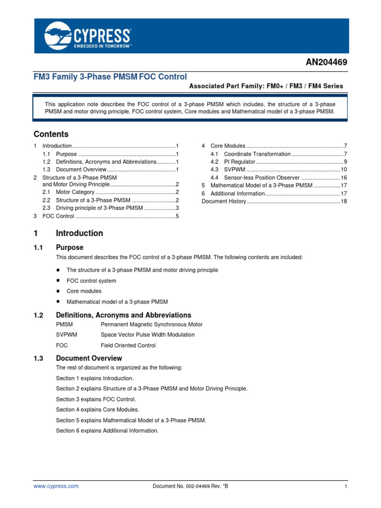 FM3 Family 3-Phase PMSM FOC Control | PDF | Electric Motor | Electrical Components