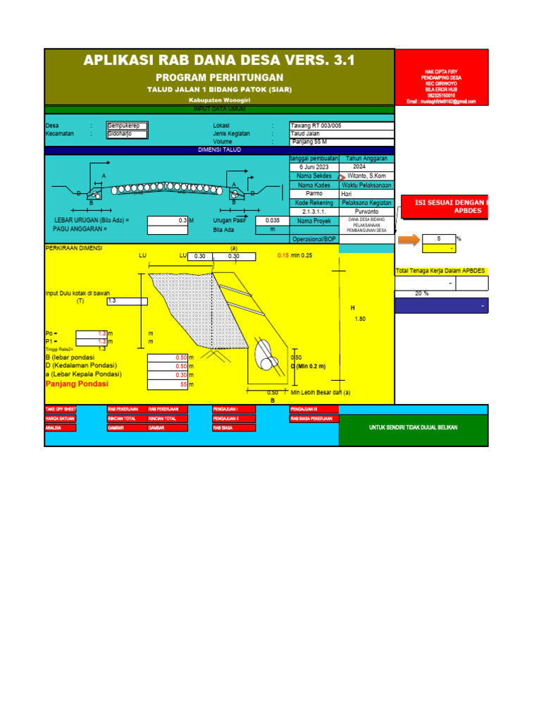 Rab Talud Tawang (Bankeu) | PDF