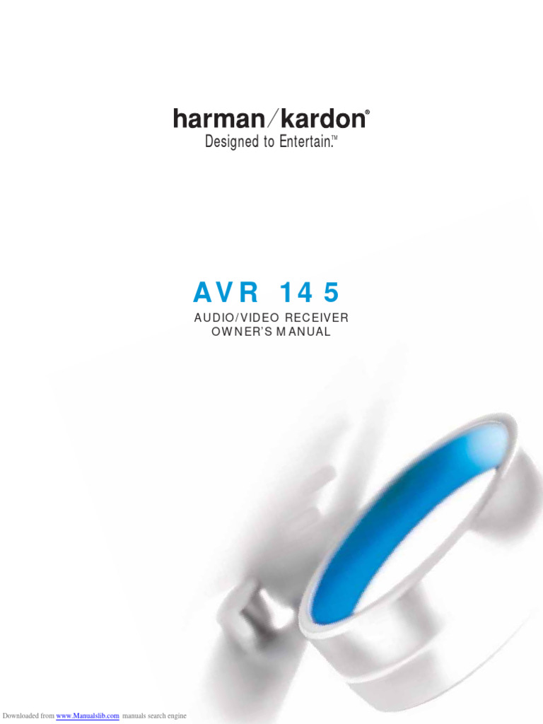 Harman-Kardon AVR-145 OwnerManual | PDF | Ac Power Plugs And Sockets | Electrical Connector