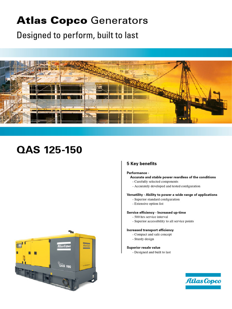 Atlas Copco QAS 125-150 Generator Overview | PDF | Quality Assurance ...