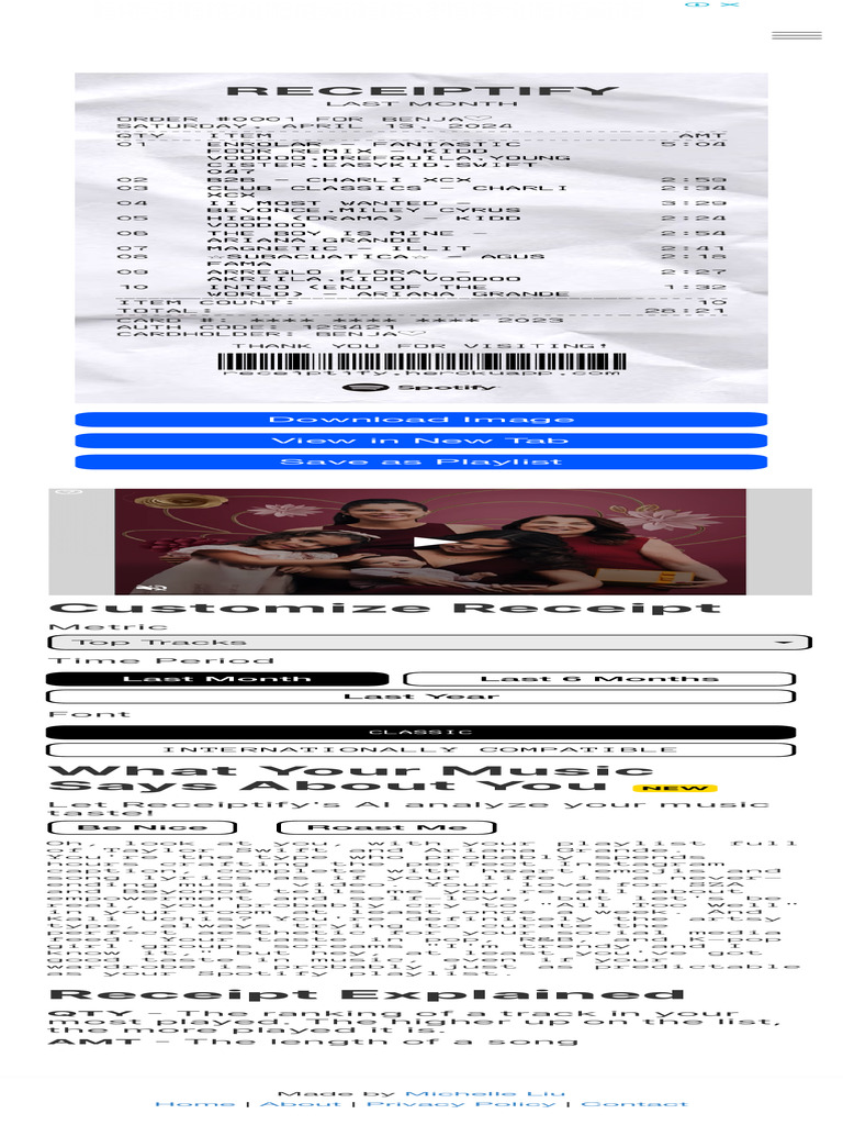 Receiptify | PDF | Language Arts & Discipline | Art