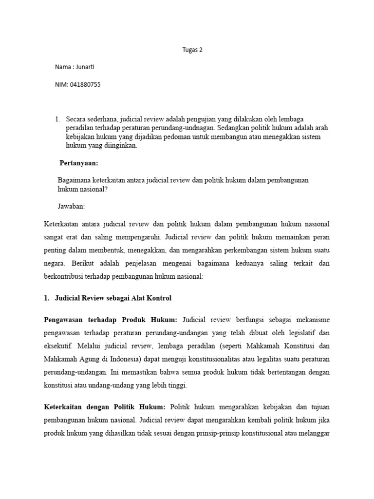 Tugas 2 Teori Perundang-Undangan Semester 8 | PDF
