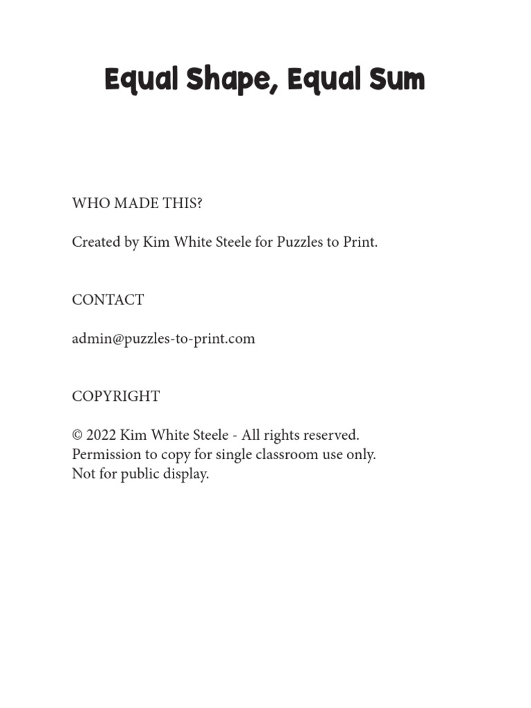 Equal Shape Sum | PDF | Freedom Of Expression Law | Copyright Law