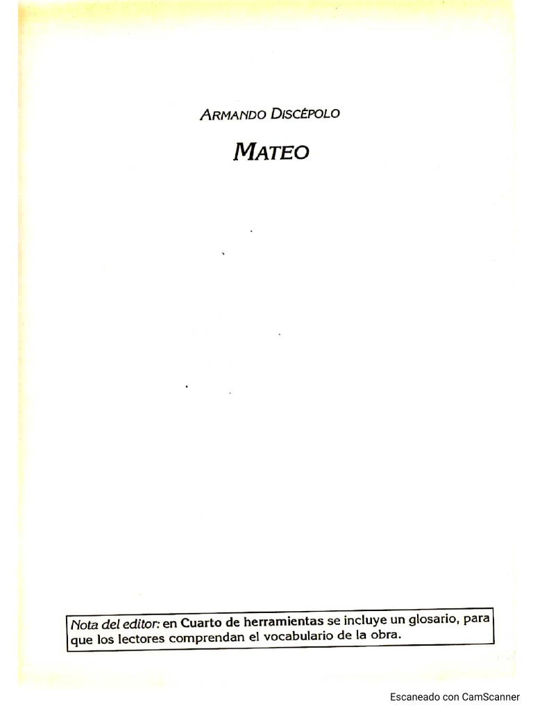 Mateo, Discépolo | PDF