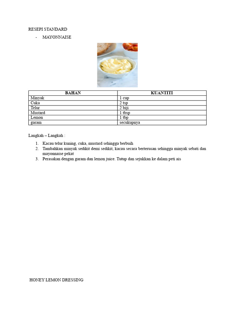 Resepi Standard | PDF