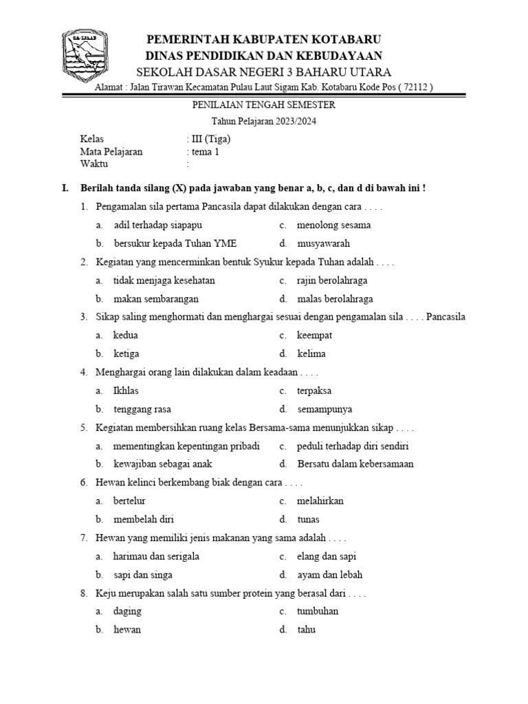 Soal Kls 3 | PDF