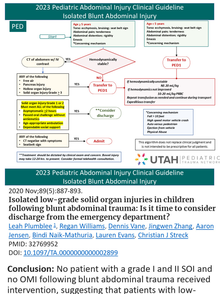 Pediatric Abdominal Injury Guidelines | PDF | Diseases And Disorders ...