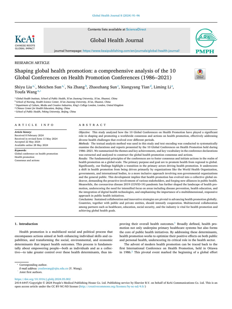 1 s2.0 S241464472400023X Main | PDF | Health Promotion | Global Health