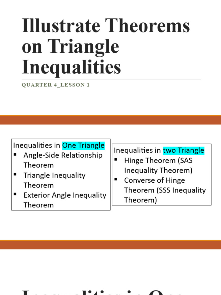 Illustrate Theorems On Triangle Inequalities | PDF | Triangle ...