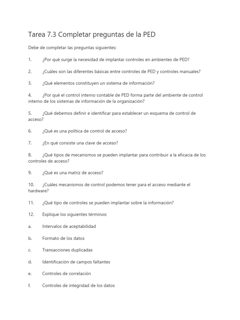 Unidad 7 Tarea 7.2 Cuestionario Conceptos Sistemas Bajo Ped | PDF | Hardware de la computadora ...