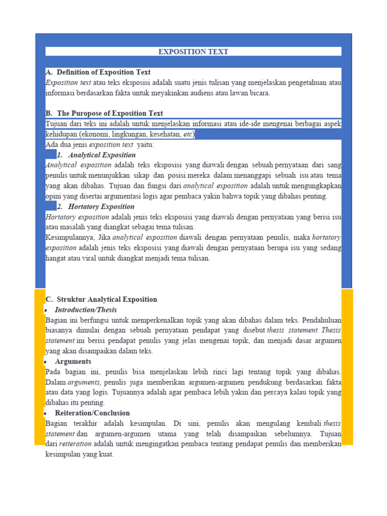 Materi Exposition Text | PDF | Karier & Perkembangan
