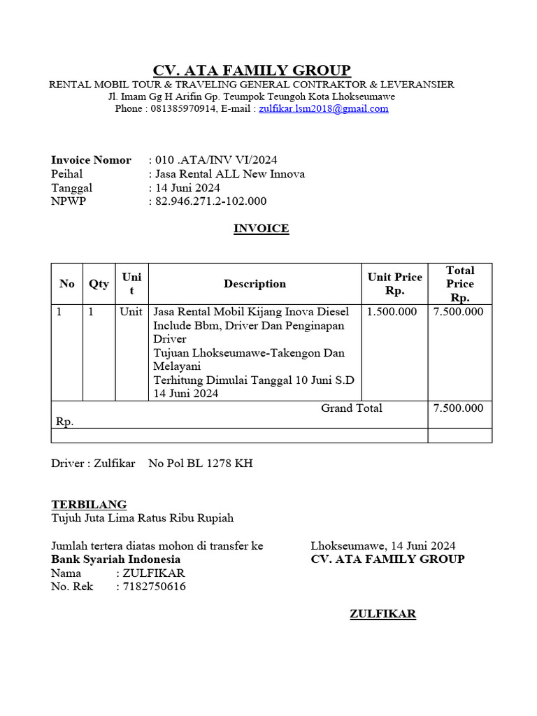 Cv. Ata Family Group | PDF