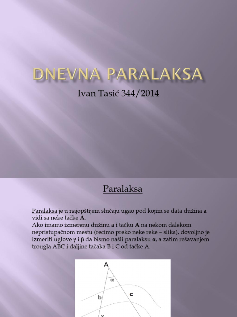Dnevna Paralaksa PDF | PDF