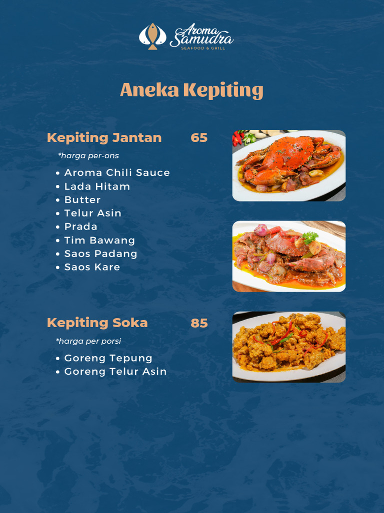 Aroma Samudra - Menu Book Design Canva | PDF