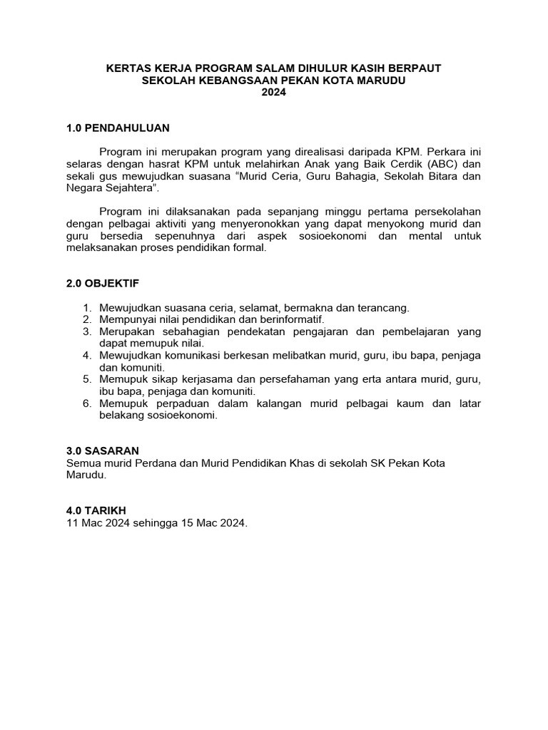 Kk Program Sekolah Penyayang Pdf