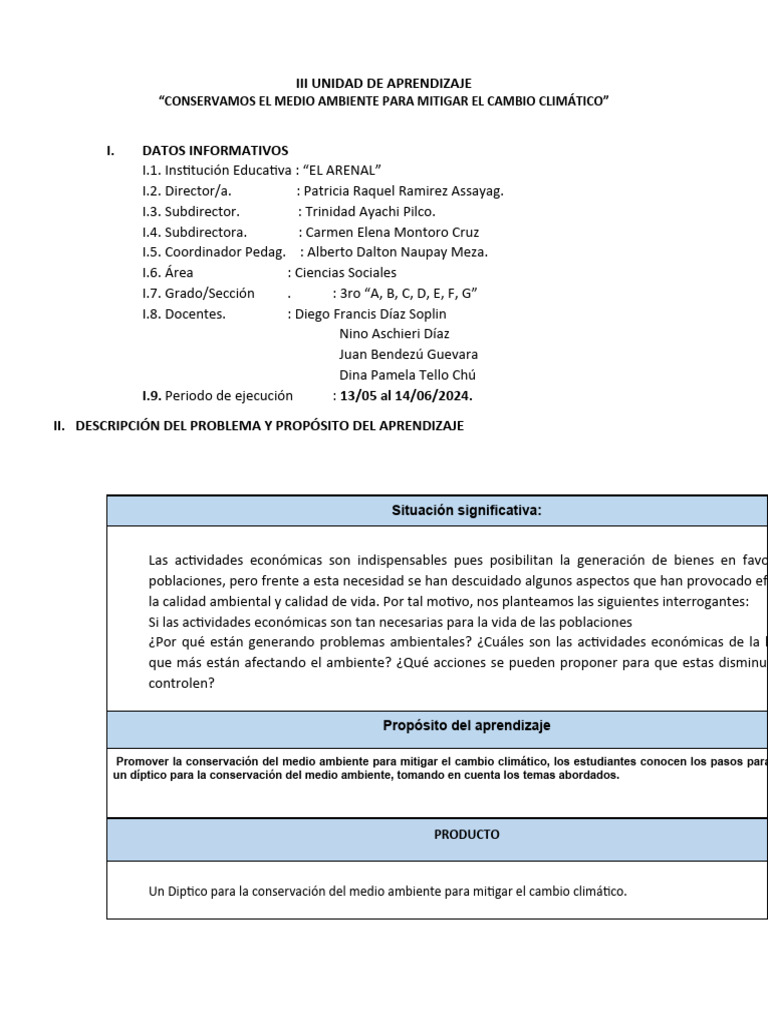 Unidad de Aprendizaje #03 Ciencias Sociales 3ro | PDF | Aprendizaje | Evaluación