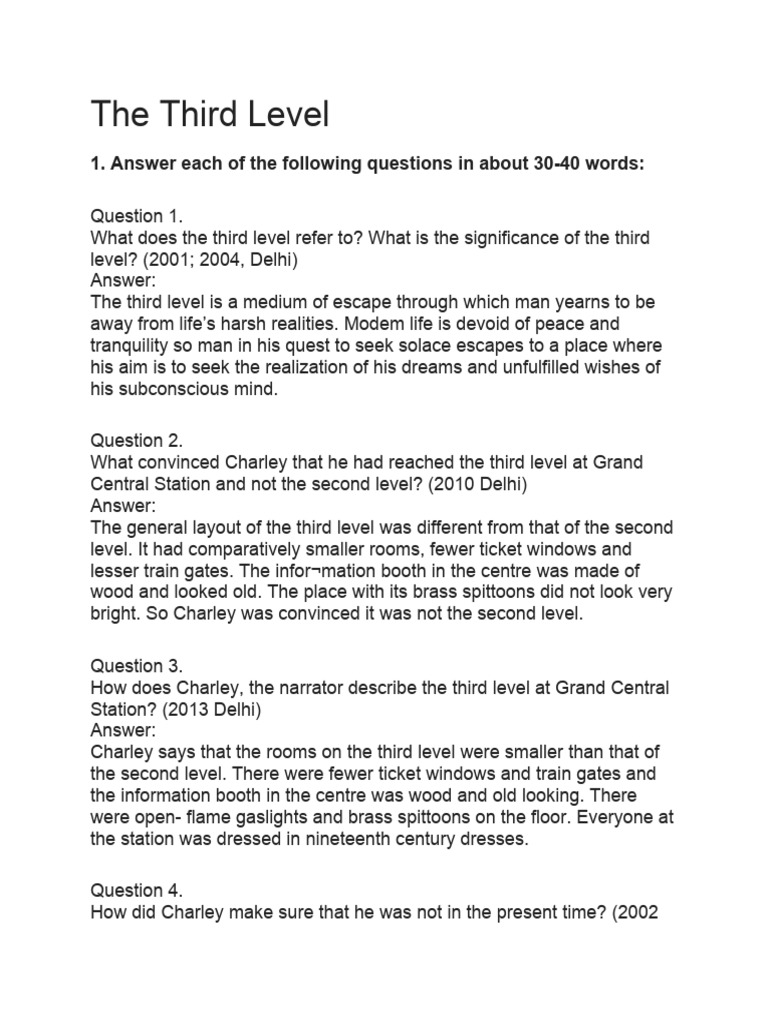 The Third Level | PDF | Money