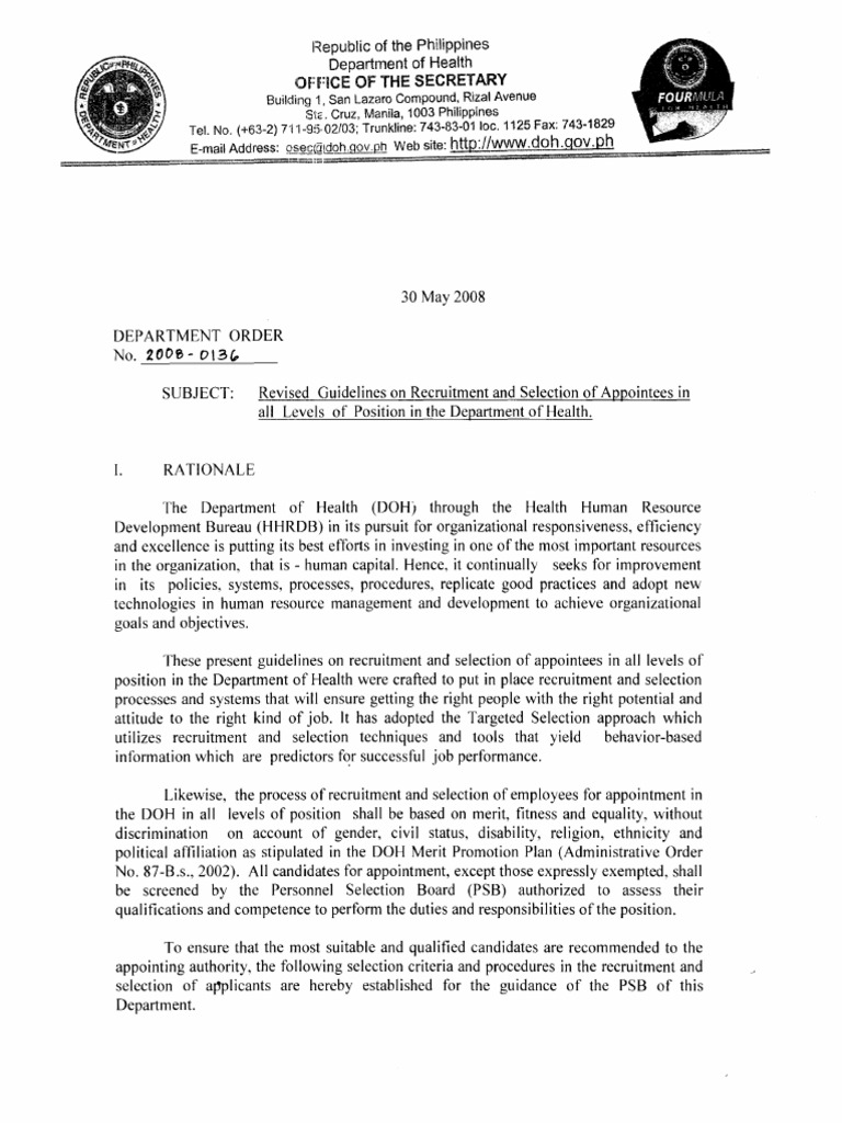 DO No. 2008-0136 RSP | PDF