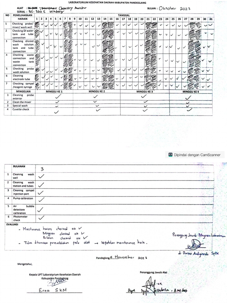 Log Book Maintenance Alat | PDF