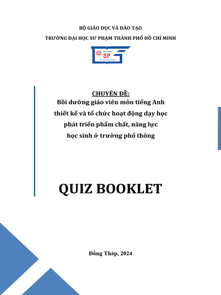 ĐT - Quiz Booklet - Upper Secondary | PDF | Reading Comprehension ...
