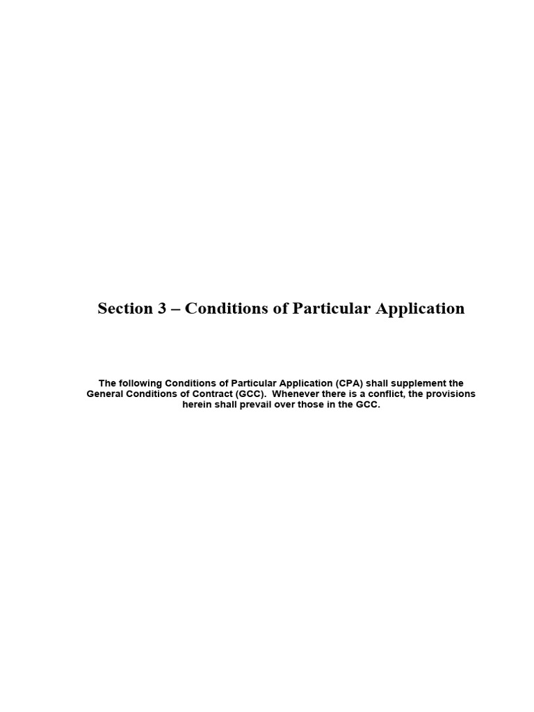 Section 3 - Conditions of Particular Application | PDF | Employment ...