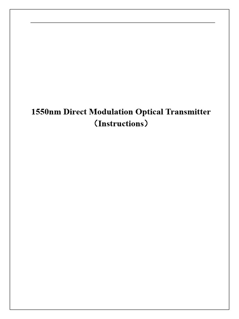 1550nm Direct Modulation Optical Transmitter | PDF | Modulation ...