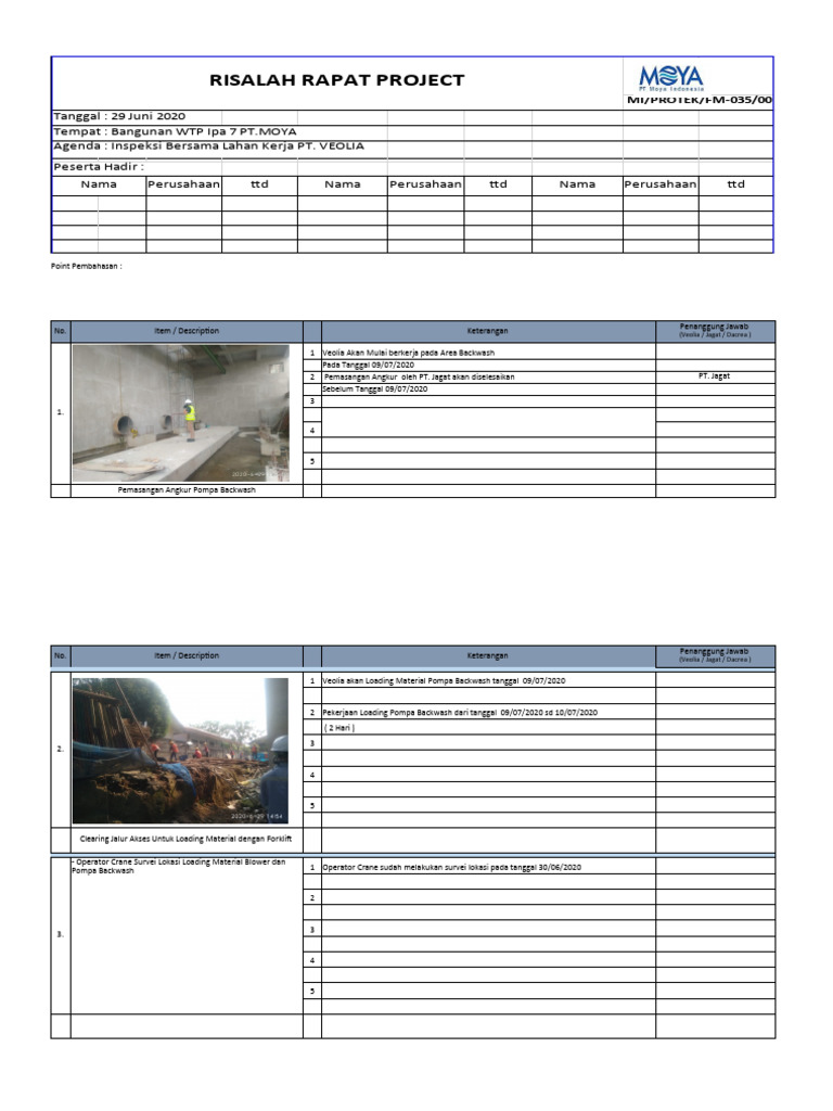 Format MOM Dan Monitoring Pekerjaan IPA 7 PRAMUKA | PDF