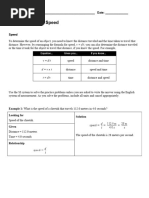 Speed and Velocity Practice Worksheet | PDF