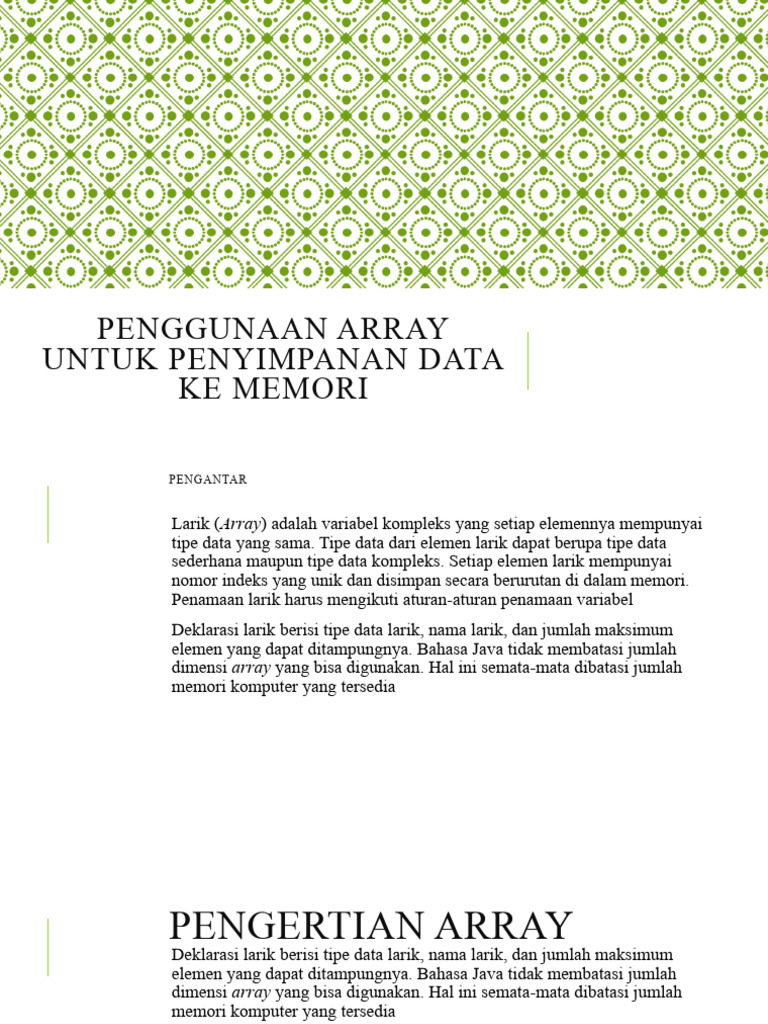 Materi Penggunaan Array | PDF