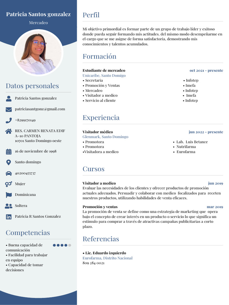 CV Patricia Santos Gonzalez | PDF | Marketing | Mercado (economía)
