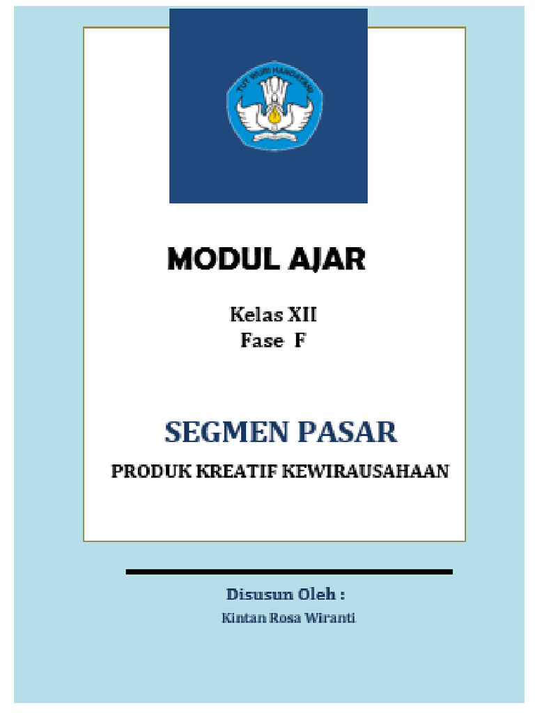 Rencana Pembelajaran Segmen Pasar Siswa | PDF