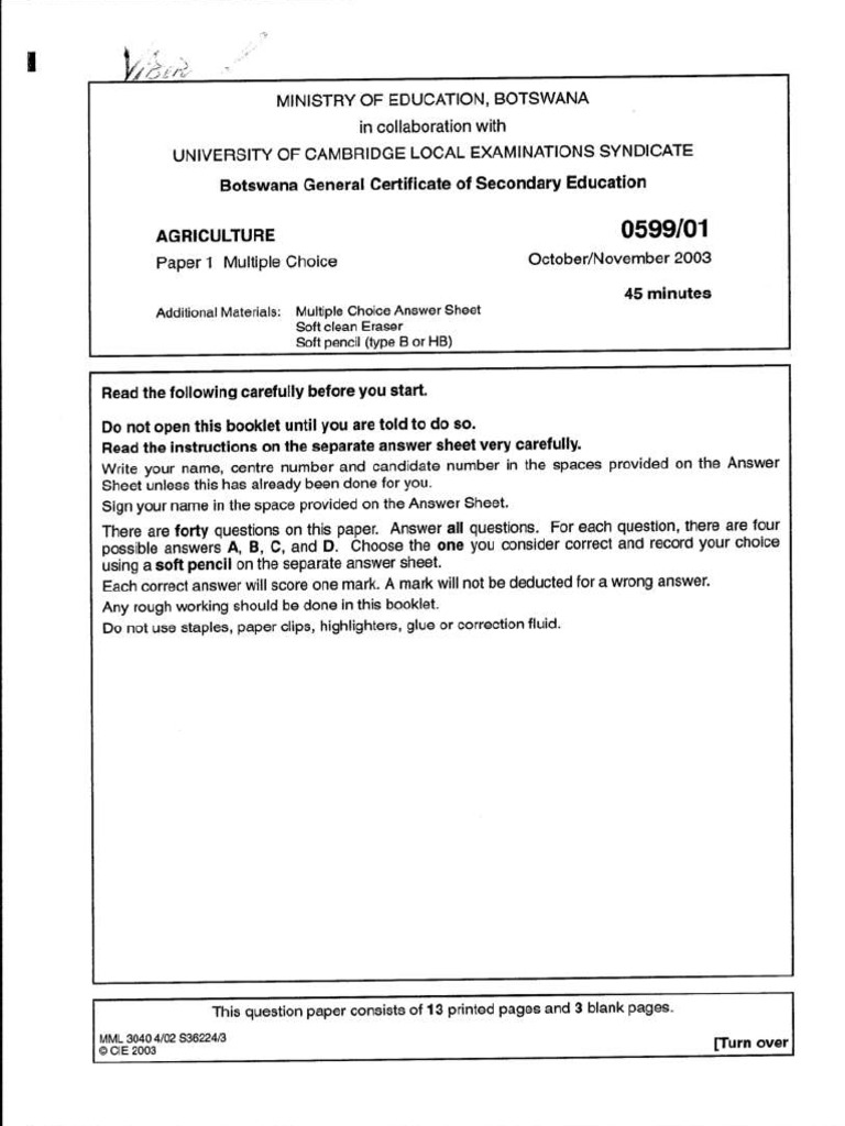 2003 Paper 1 | PDF