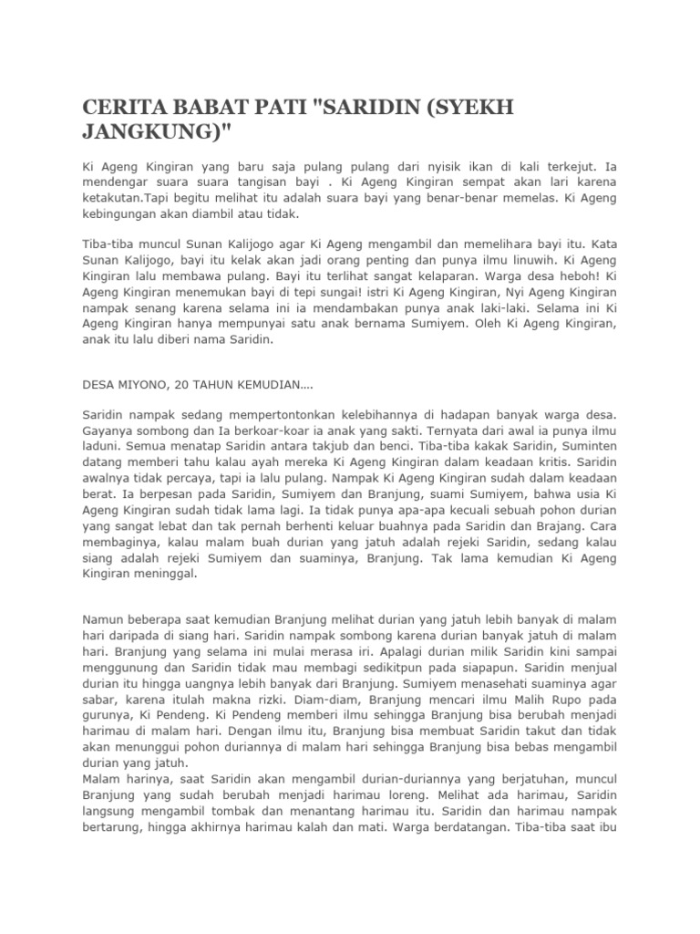 Cerita Babat Pati | PDF