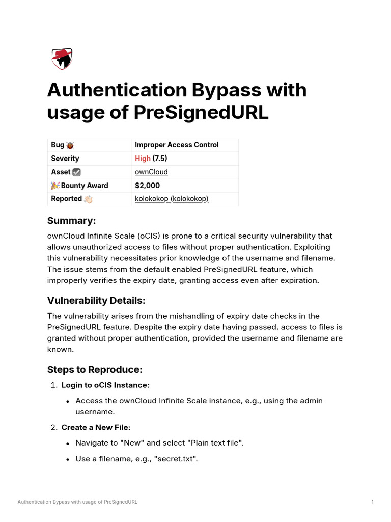 Authentication Bypass PreSignedURL | PDF | Authentication ... Authentication Bypass PreSignedURL | PDF | Authentication ...