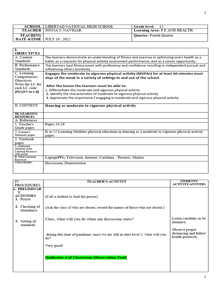 Final Lesson Plan Junnah | PDF | Learning | Teachers