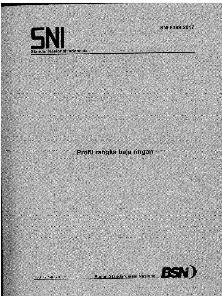 SNI 8399 2017 Profil Rangka Baja Ringan | PDF