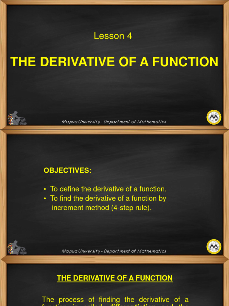 Lesson 4 The Derivative of A Function | PDF | Derivative | Tangent