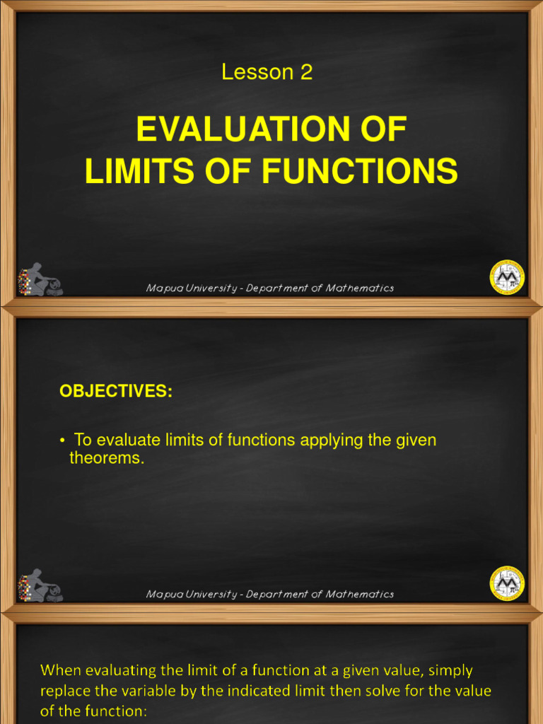 Lesson 2 Evaluation of Limits of Functions | PDF | Mathematical Analysis | Mathematical Relations