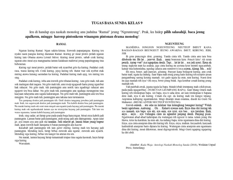 Tugas Basa Sunda Kelas 9 | PDF