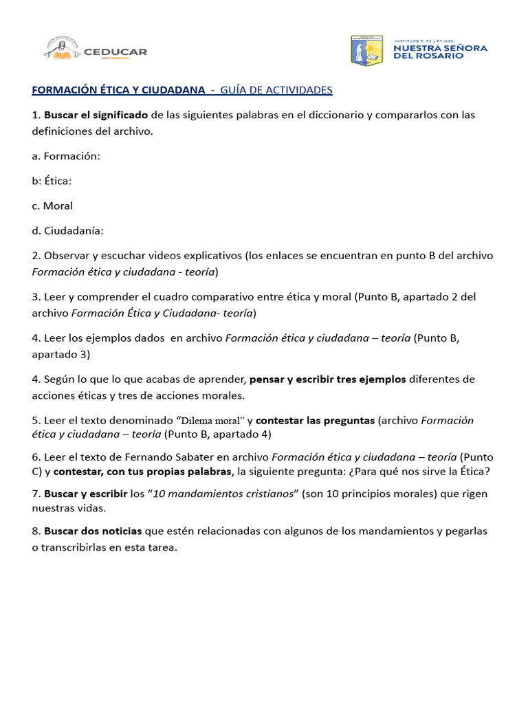 Formaci-N - Tica y Ciudadana - Actividades | PDF