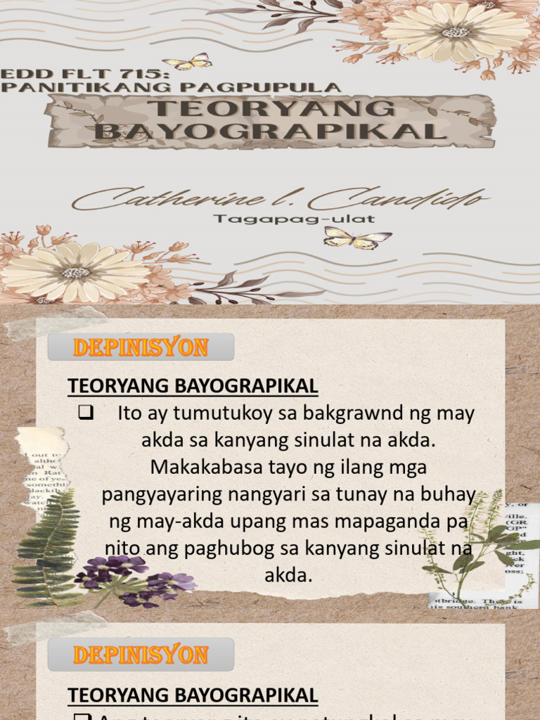 Teoryang Bayograpikal EdD FLT 715 | PDF