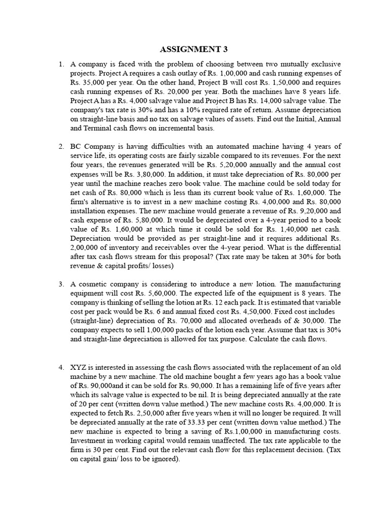Assignment 3 1 | PDF | Depreciation | Investing