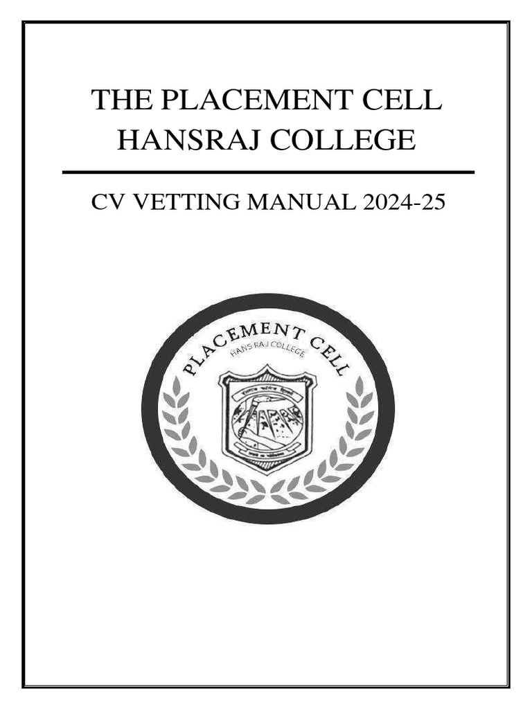 CV Vetting Manual 2024-25 Guide | PDF | Coefficient Of Variation ...