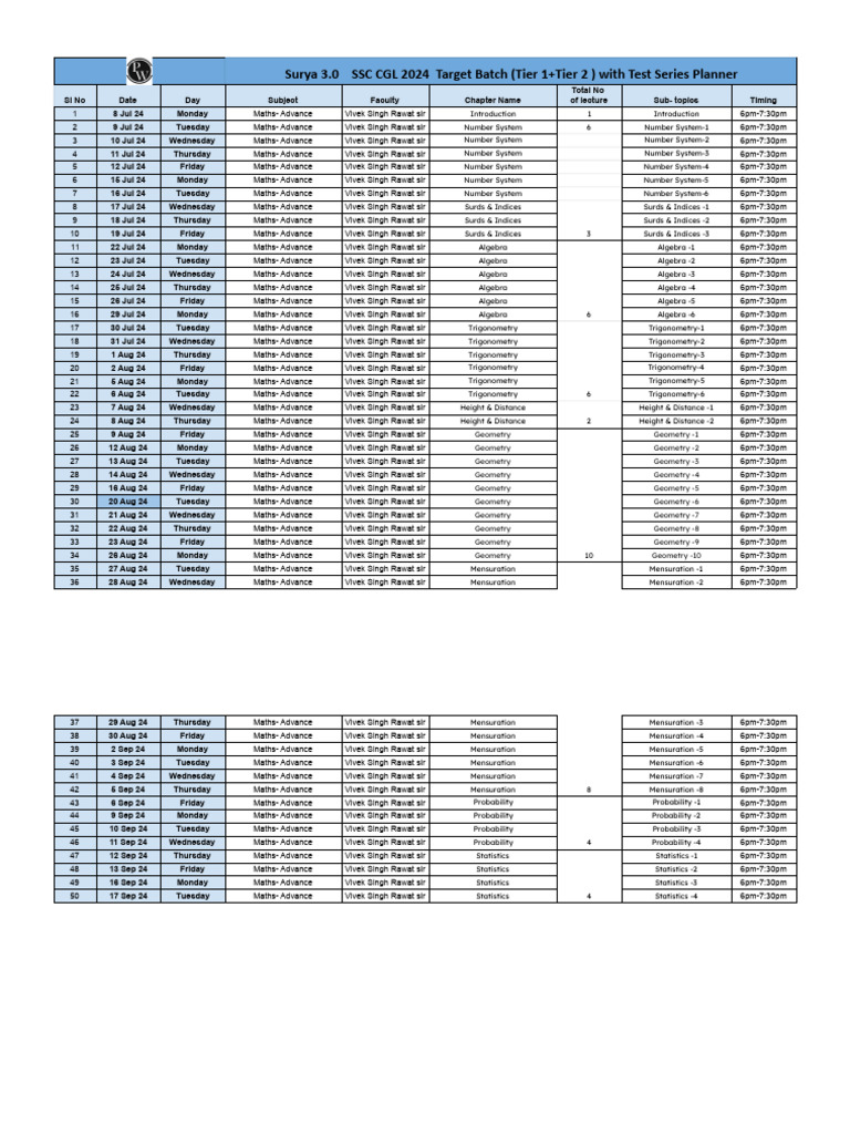 Maths (Advance) Lecture Planner - PDF Only | PDF | Geometry | Mathematics Maths (Advance) Lecture Planner - PDF Only | PDF | Geometry | Mathematics
