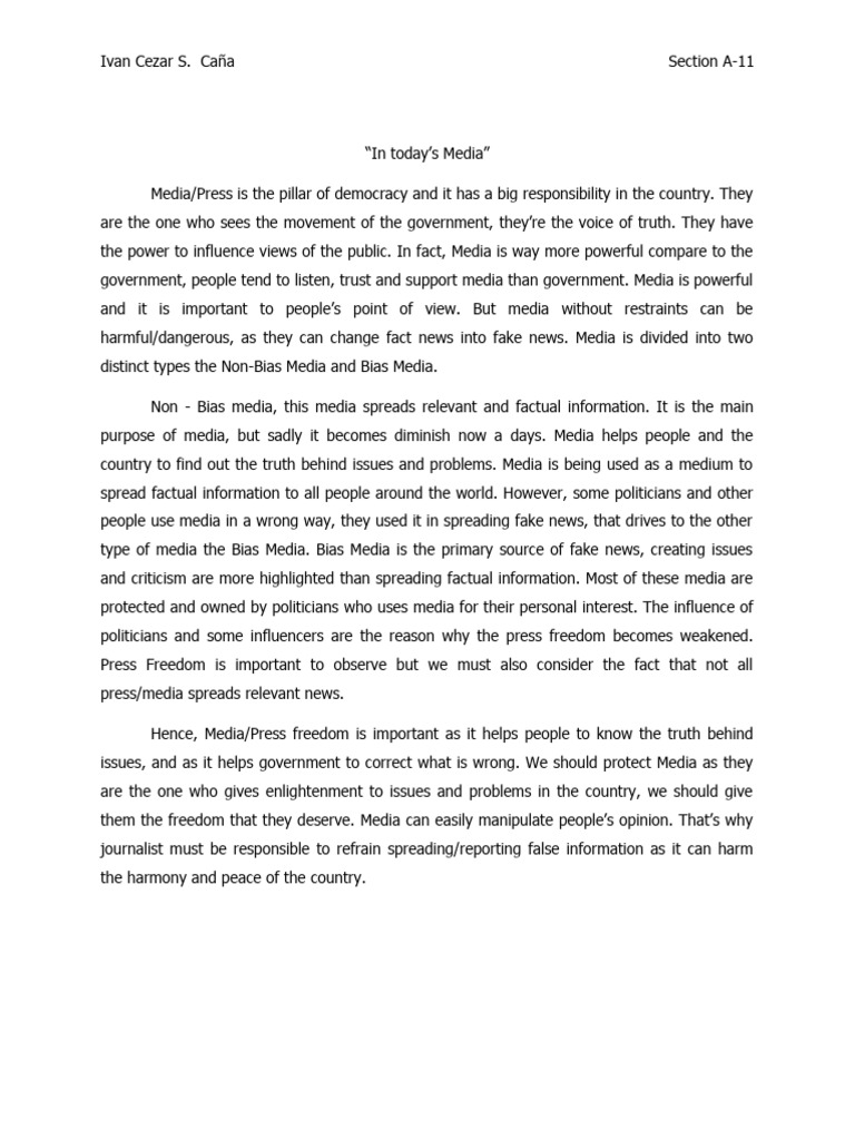 The Role of Media in Democracy | PDF | Politics | Social Science