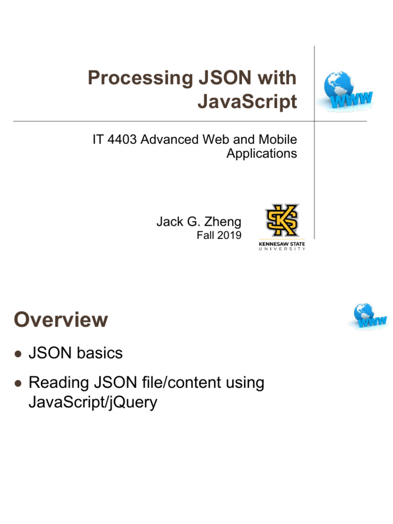 Processing JSON With JavaScript | PDF | Json | Xml Processing JSON With JavaScript | PDF | Json | Xml